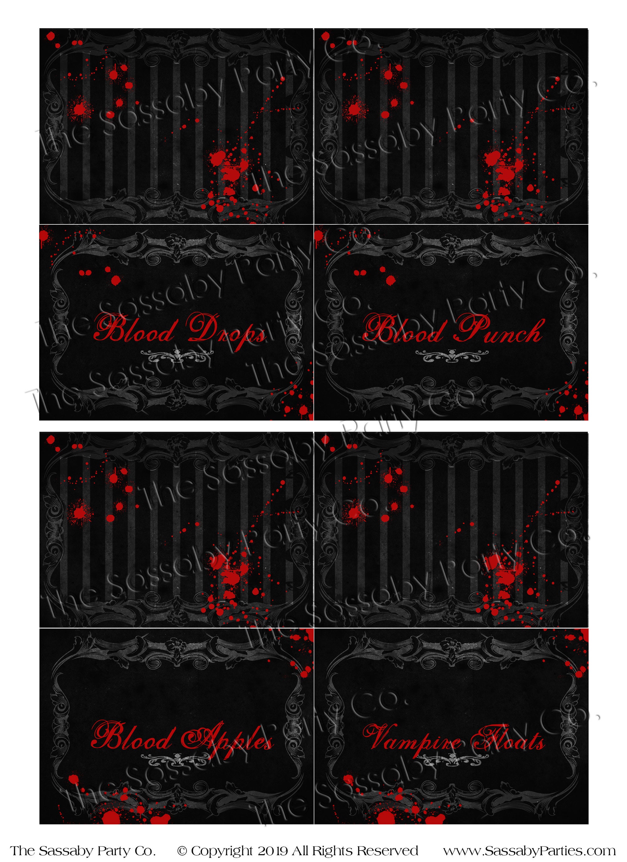 Vampire Party Labels INSTANT DOWNLOAD Edit & Print - Etsy