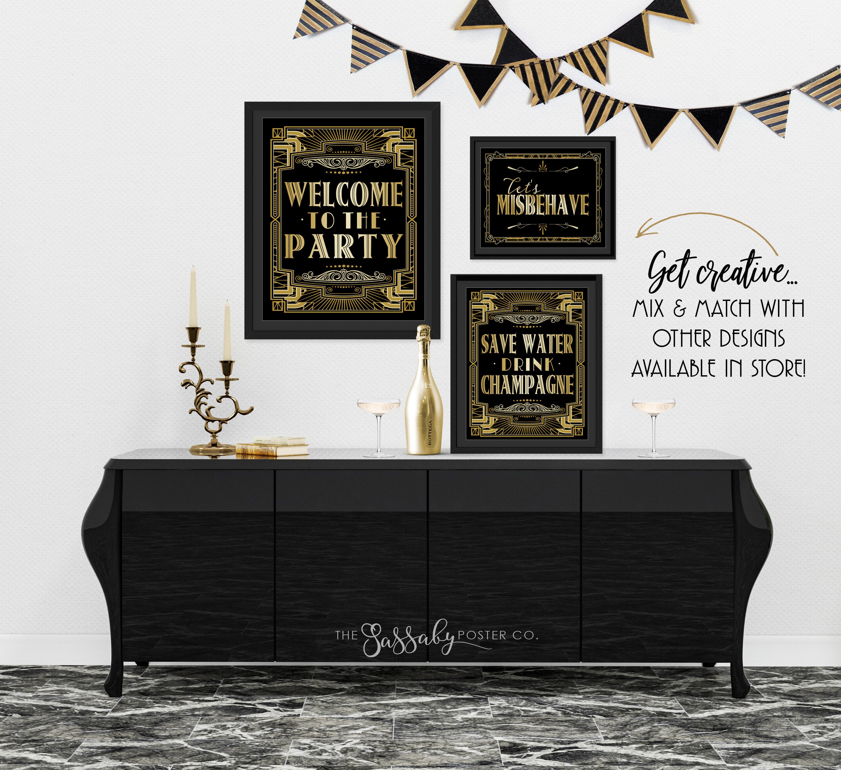 Gatsby Welcome Party Poster - INSTANT DOWNLOAD - Printable, Roaring 20s ...