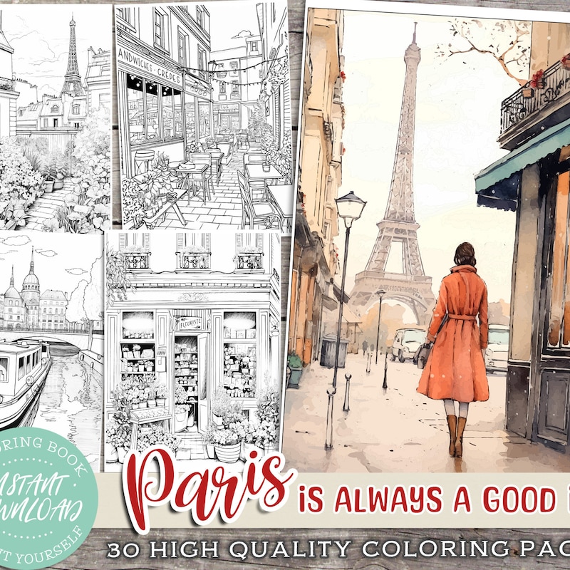 Coloring Sheets With Paris - Etsy