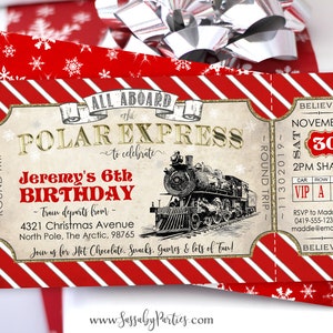 Polar Express Invitation Red - INSTANT DOWNLOAD - Partially Editable ...