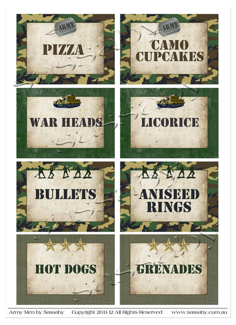 Army Men Party Labels - INSTANT DOWNLOAD - Editable & Printable ...