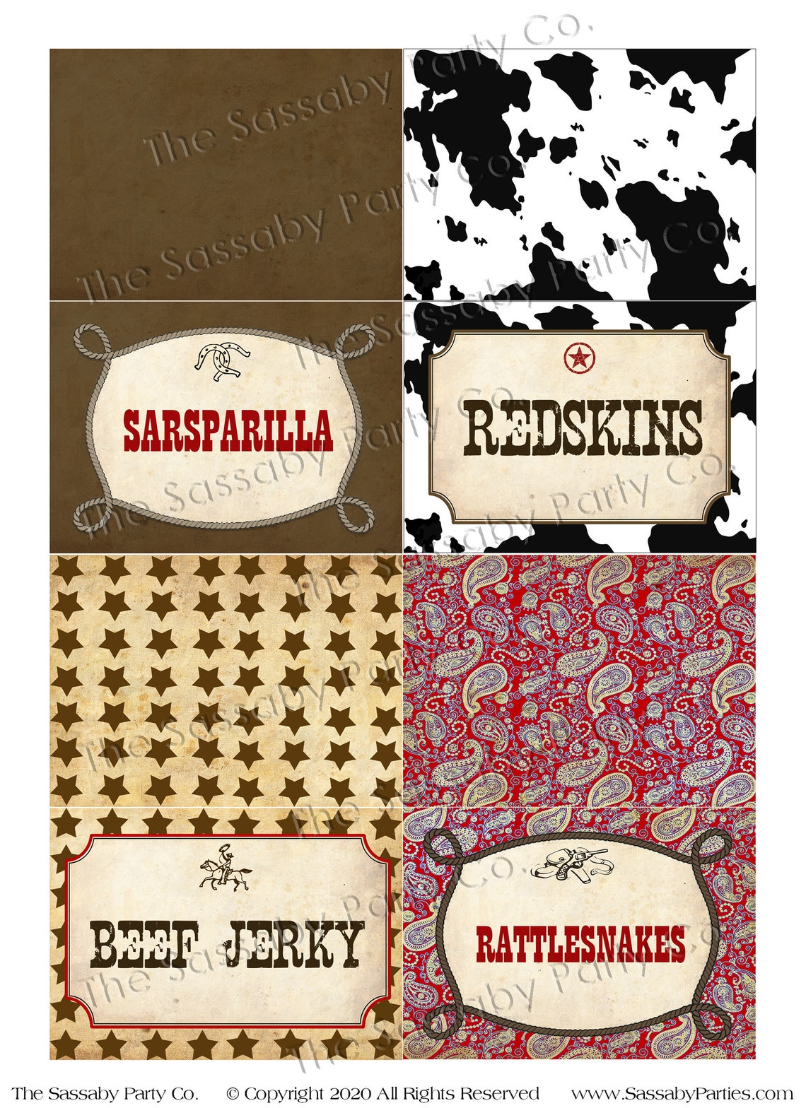 Wild West Cowboy Party Labels INSTANT DOWNLOAD Editable & - Etsy