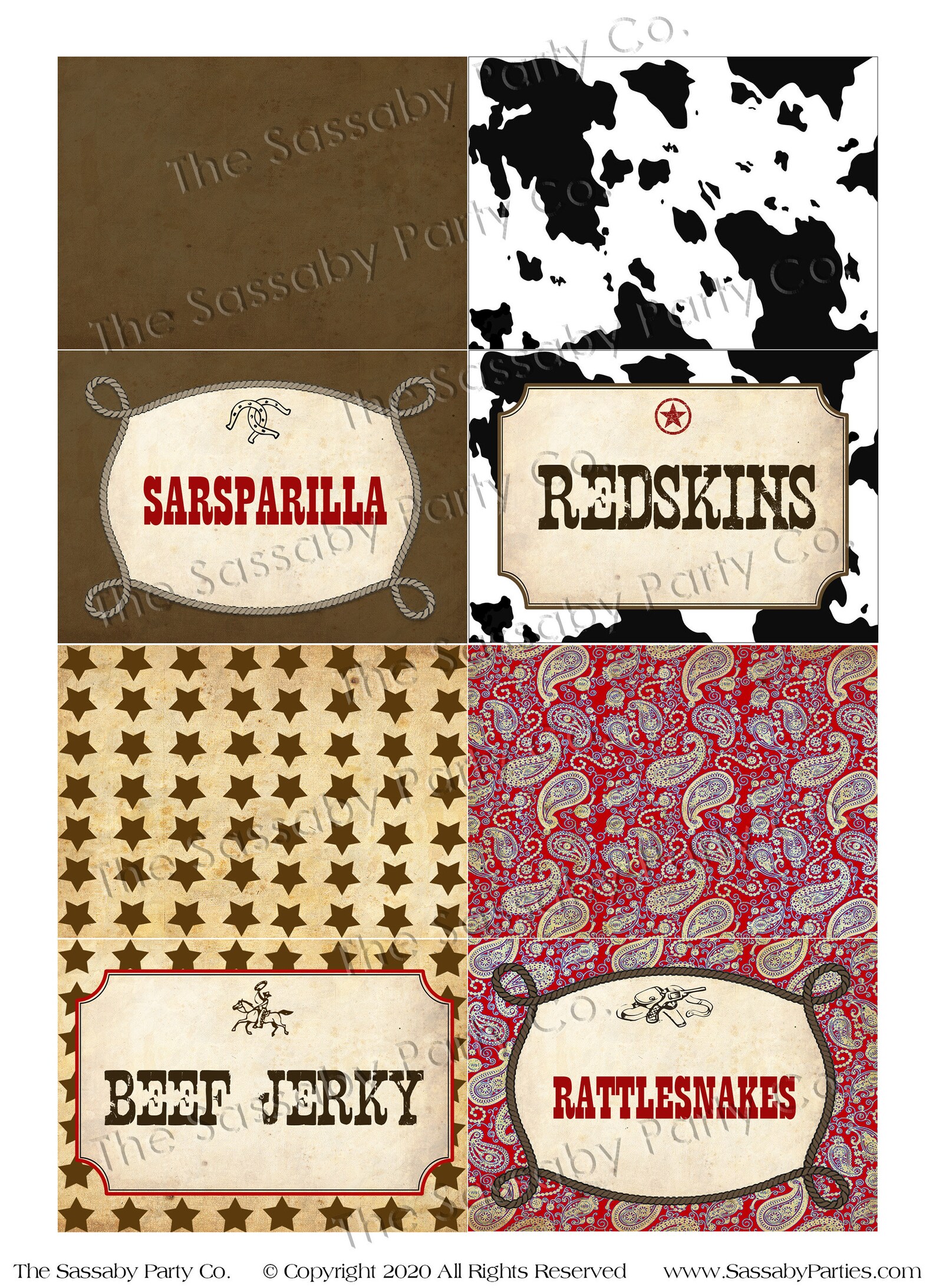 Wild West Cowboy Party Labels INSTANT DOWNLOAD Editable & - Etsy
