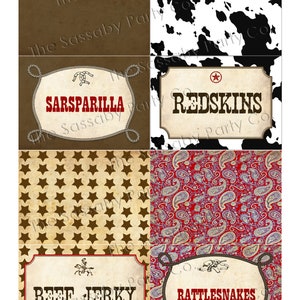 Wild West Cowboy Party Labels - INSTANT DOWNLOAD - Editable & Printable ...