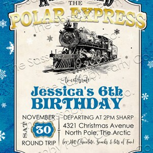 Polar Express Invitation Blue INSTANT DOWNLOAD Partially Editable ...