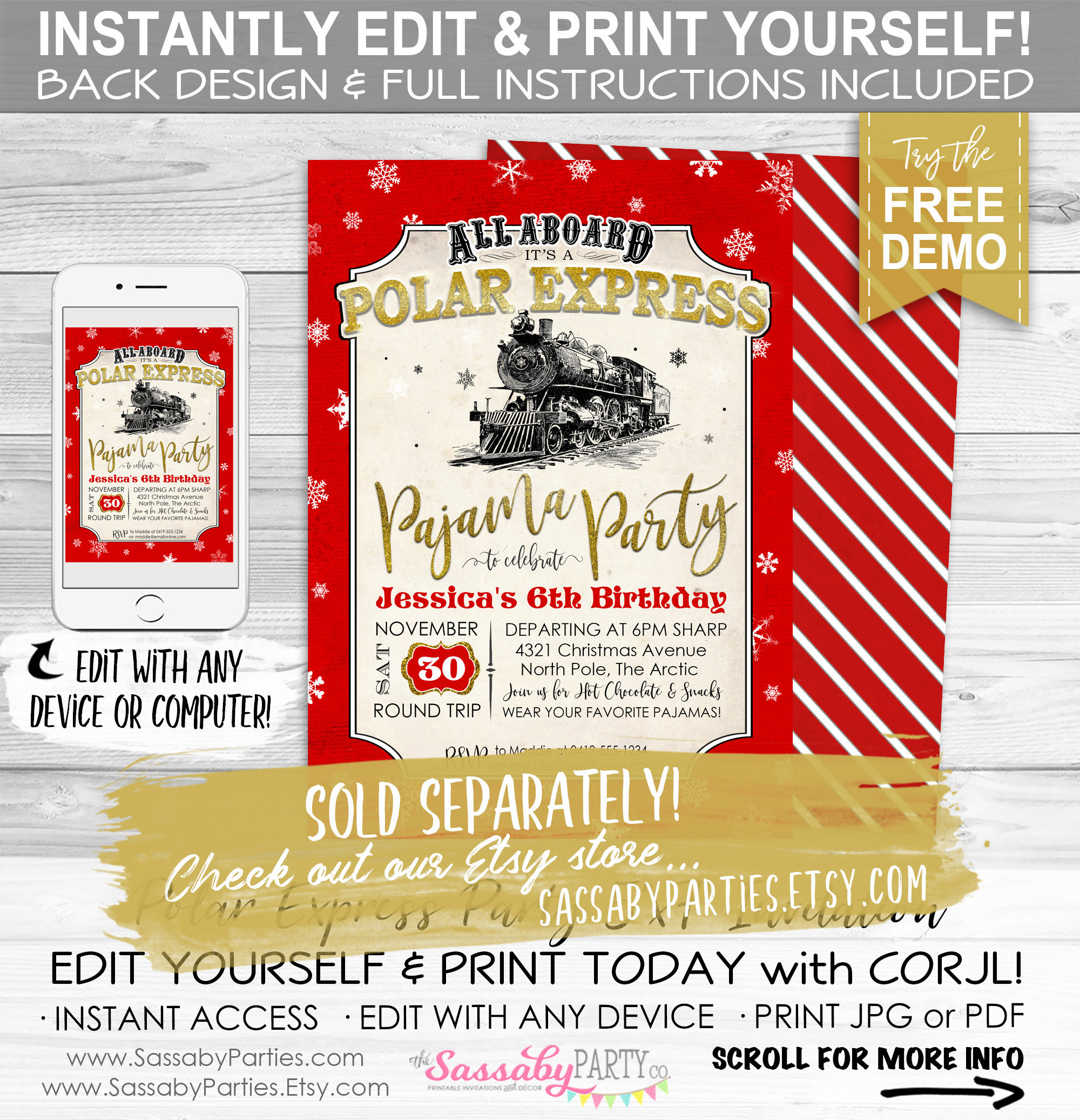 Polar Express Invitation INSTANT DOWNLOAD Partially - Etsy Australia