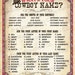 Wild West Cowboy Name Poster RED - INSTANT DOWNLOAD - 'what's Your ...