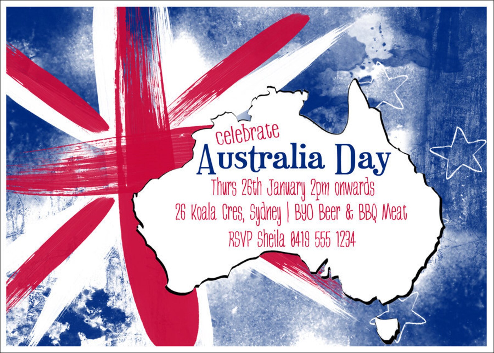 Australia Day Invitation INSTANT DOWNLOAD Edit & Print - Etsy