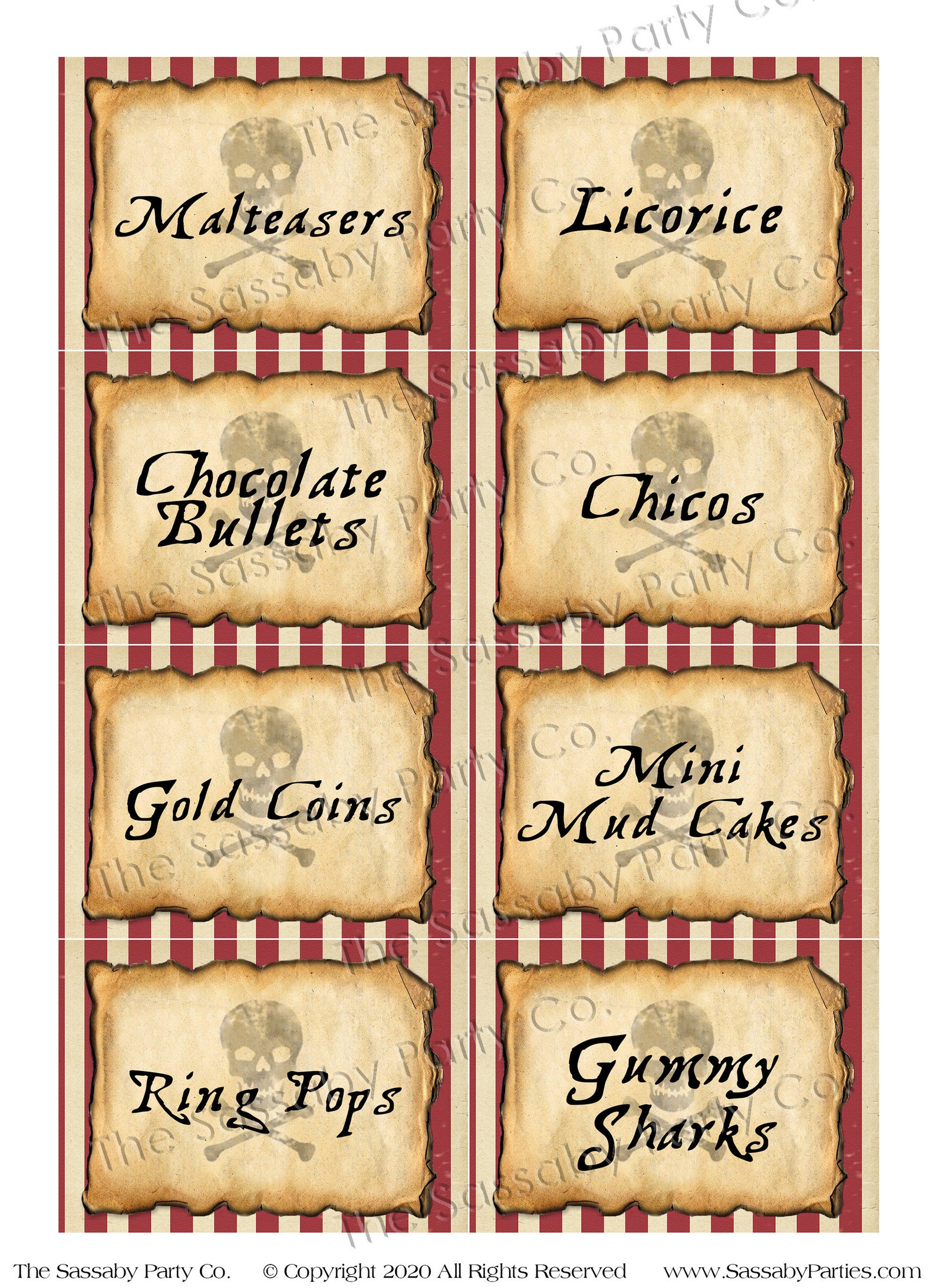 Pirate Party Labels Birthday INSTANT DOWNLOAD Editable & - Etsy