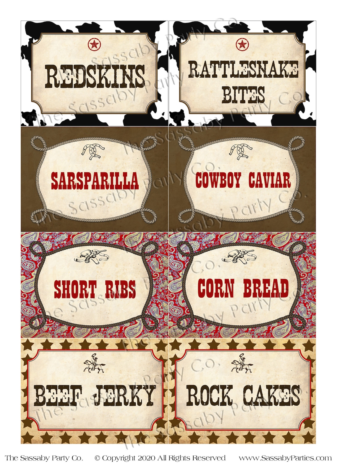 Wild West Cowboy Party Labels INSTANT DOWNLOAD Editable & - Etsy