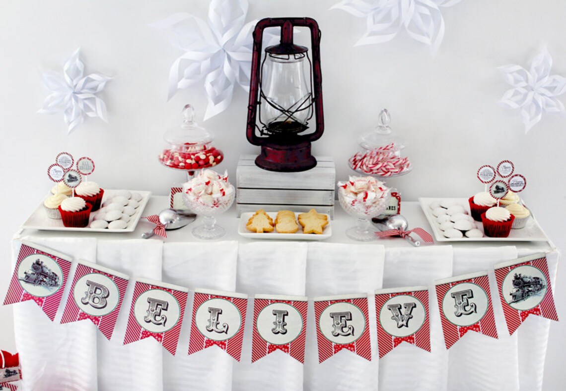 Polar Express Banner RED INSTANT DOWNLOAD Editable & - Etsy