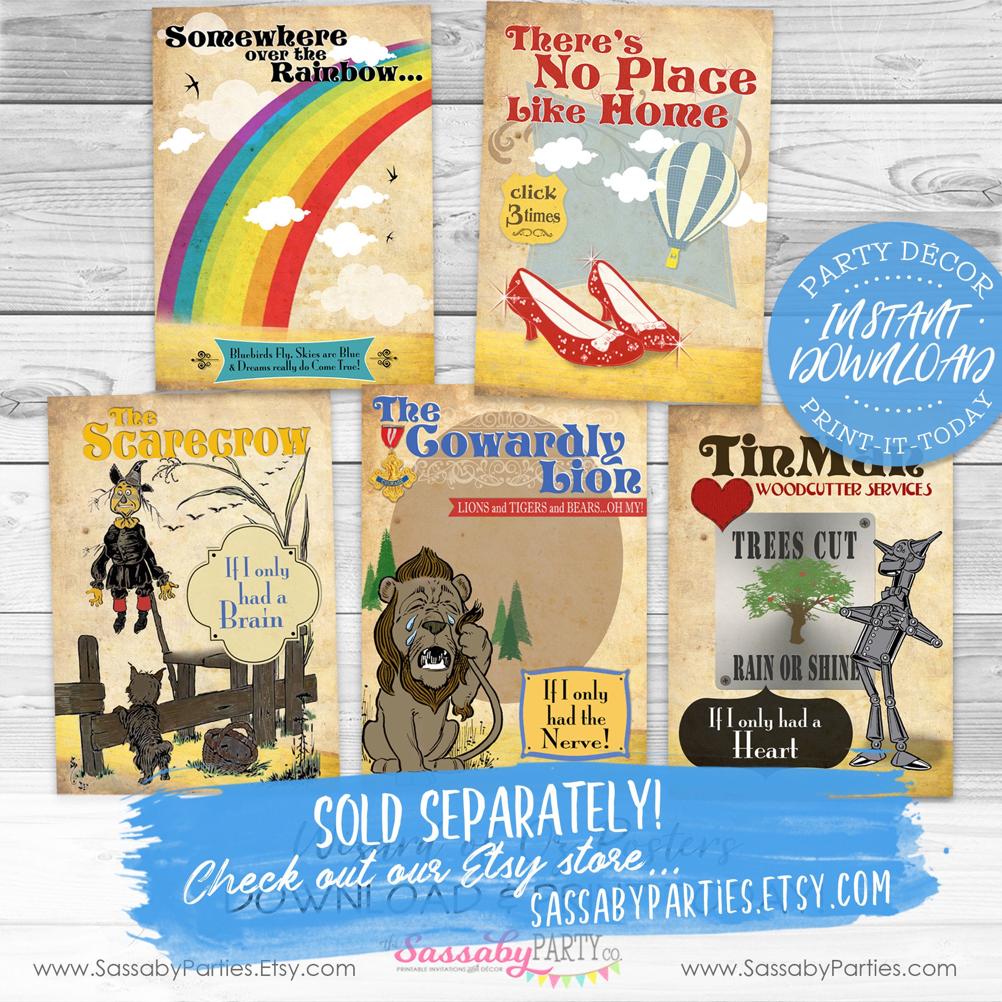 5 Wizard of Oz Quote Posters/Decoration INSTANT DOWNLOAD | Etsy