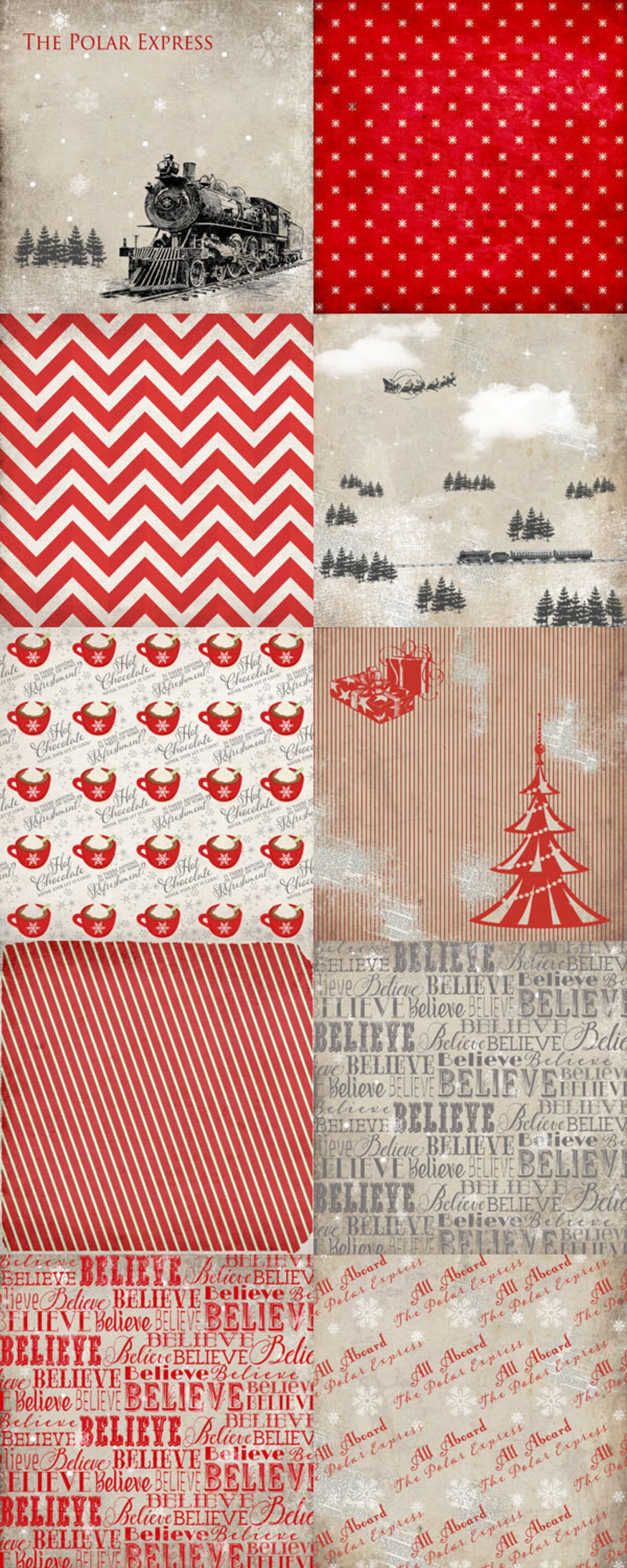 Polar Express Digital Papers Pack - INSTANT DOWNLOAD - Scrapbooking ...
