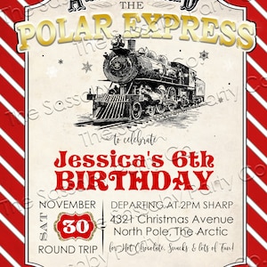 Polar Express Invitation Red - INSTANT DOWNLOAD - Partially Editable ...