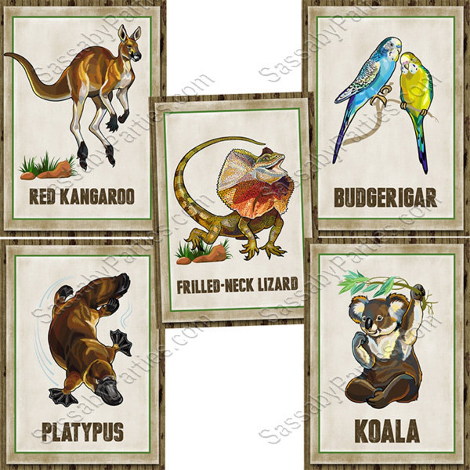 Australian Animals 5x7 Table Cards INSTANT DOWNLOAD - Etsy