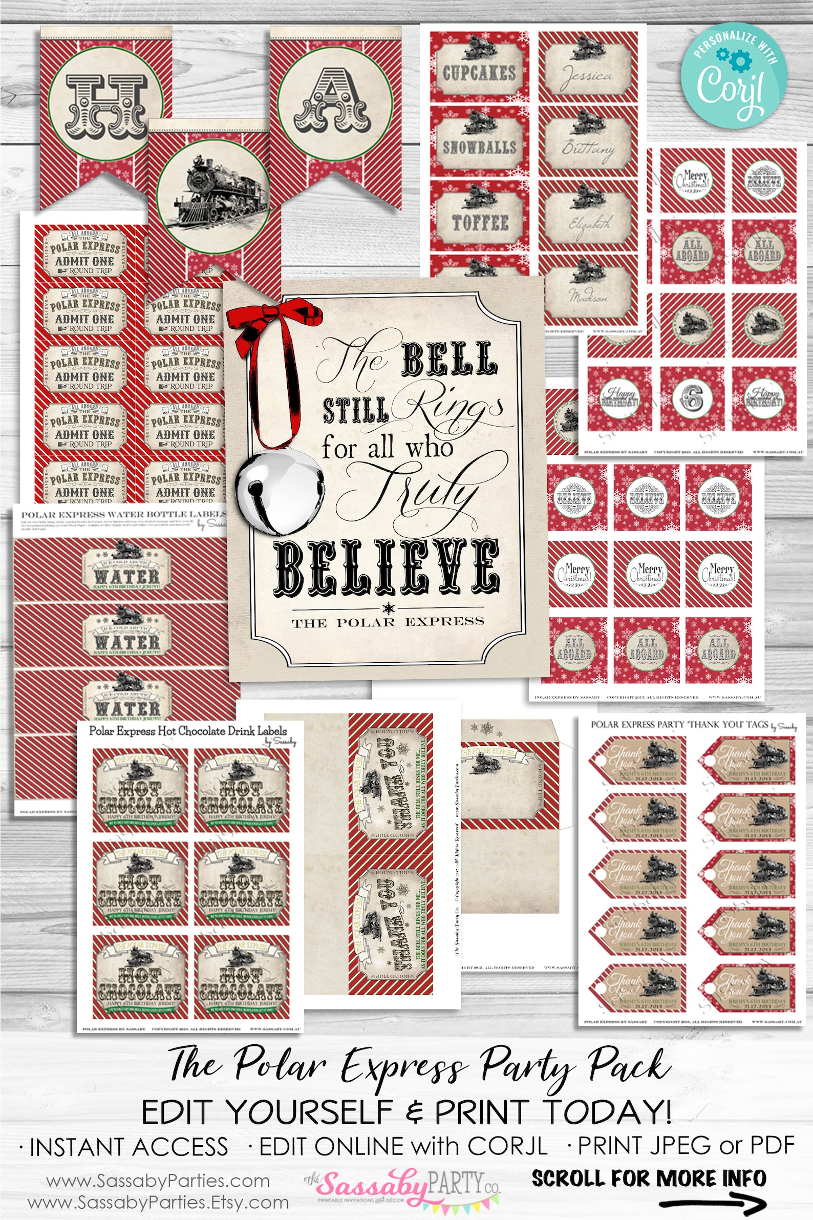 Polar Express MEGA Party Bundle INSTANT DOWNLOAD Partially - Etsy