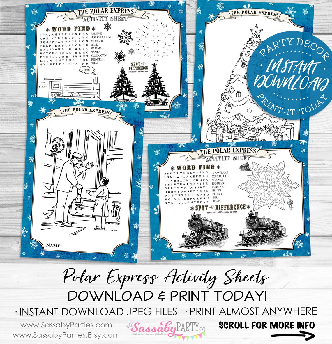 Polar Express Activity Sheets INSTANT DOWNLOAD Printable - Etsy