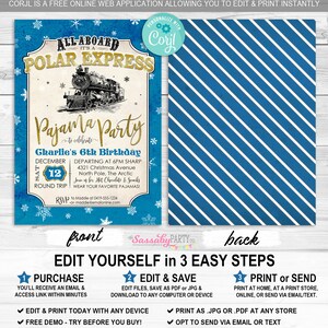 Polar Express Invitation - INSTANT DOWNLOAD - Partially Editable ...