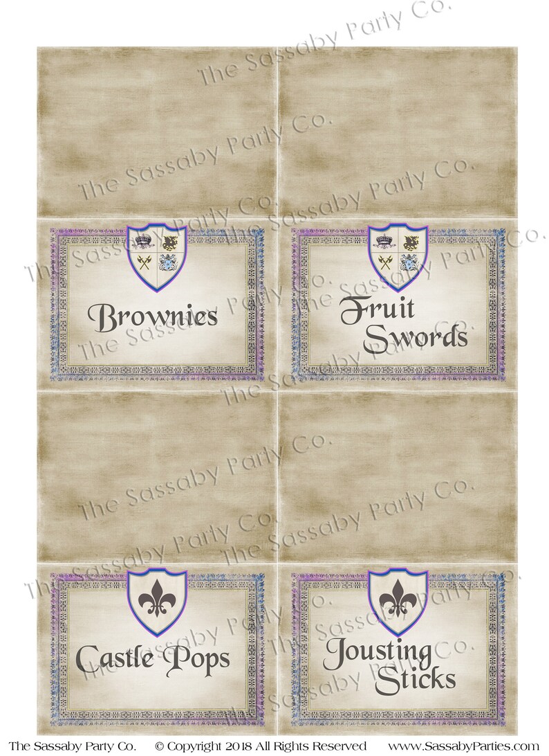 Knights & Princesses Party Labels INSTANT DOWNLOAD | Etsy