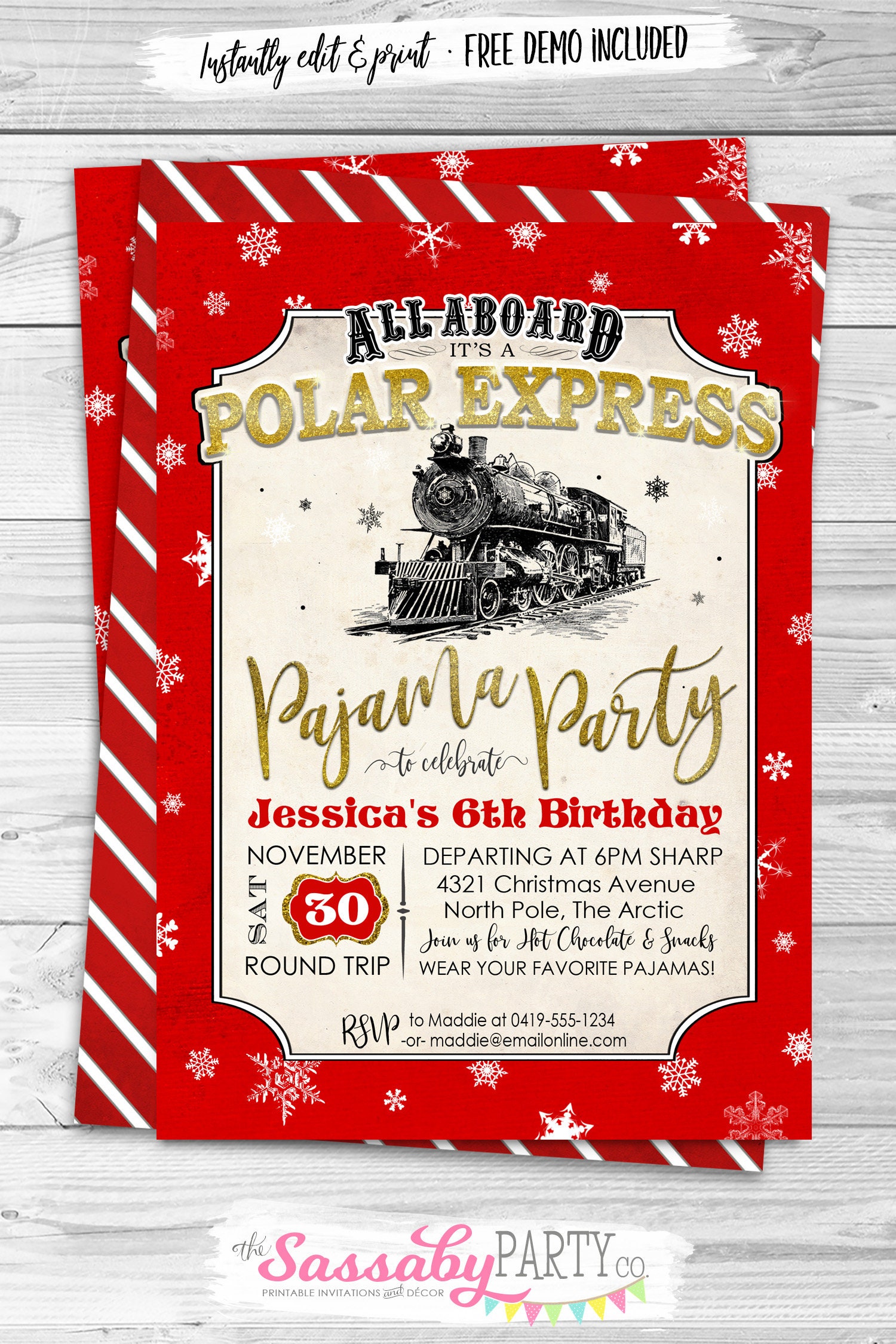 Polar Express Invitation INSTANT DOWNLOAD Partially - Etsy Canada