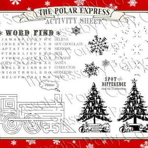 Polar Express Activity Sheets - INSTANT DOWNLOAD - Printable Red ...
