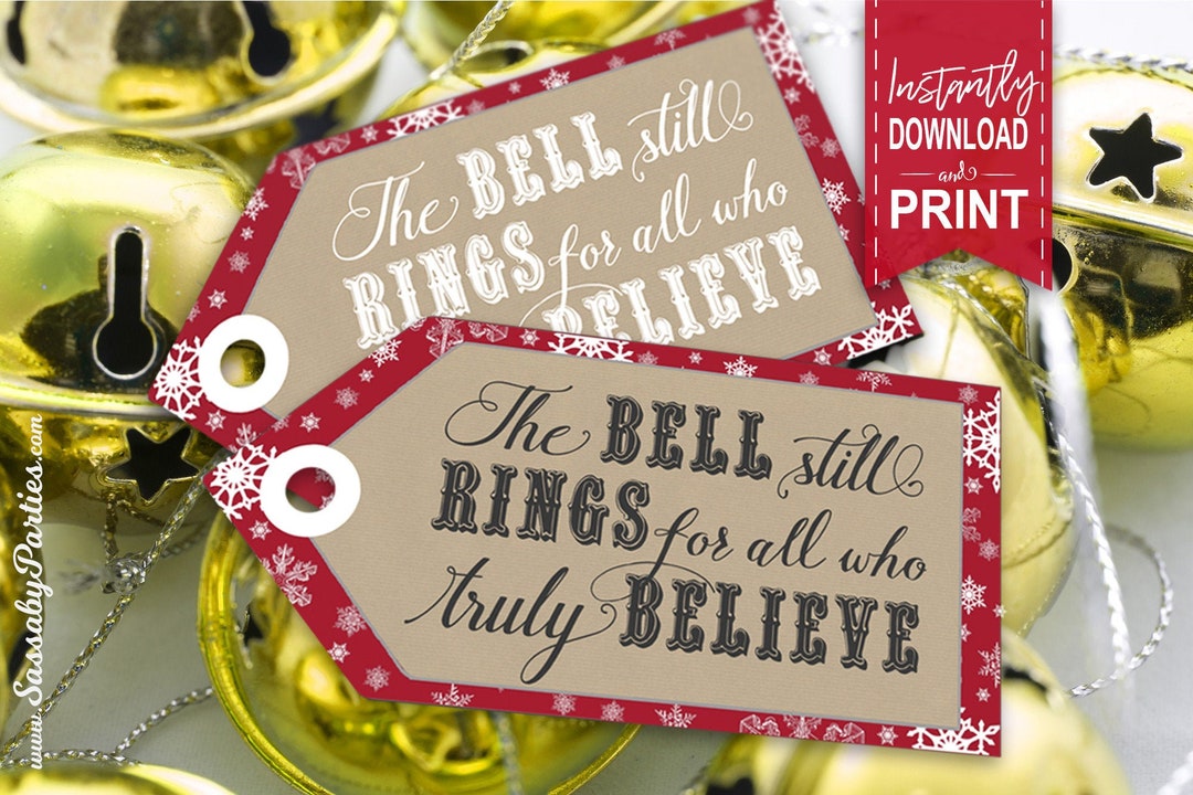 Polar Express Bell Still Rings Party Gift Tags - INSTANT DOWNLOAD ...