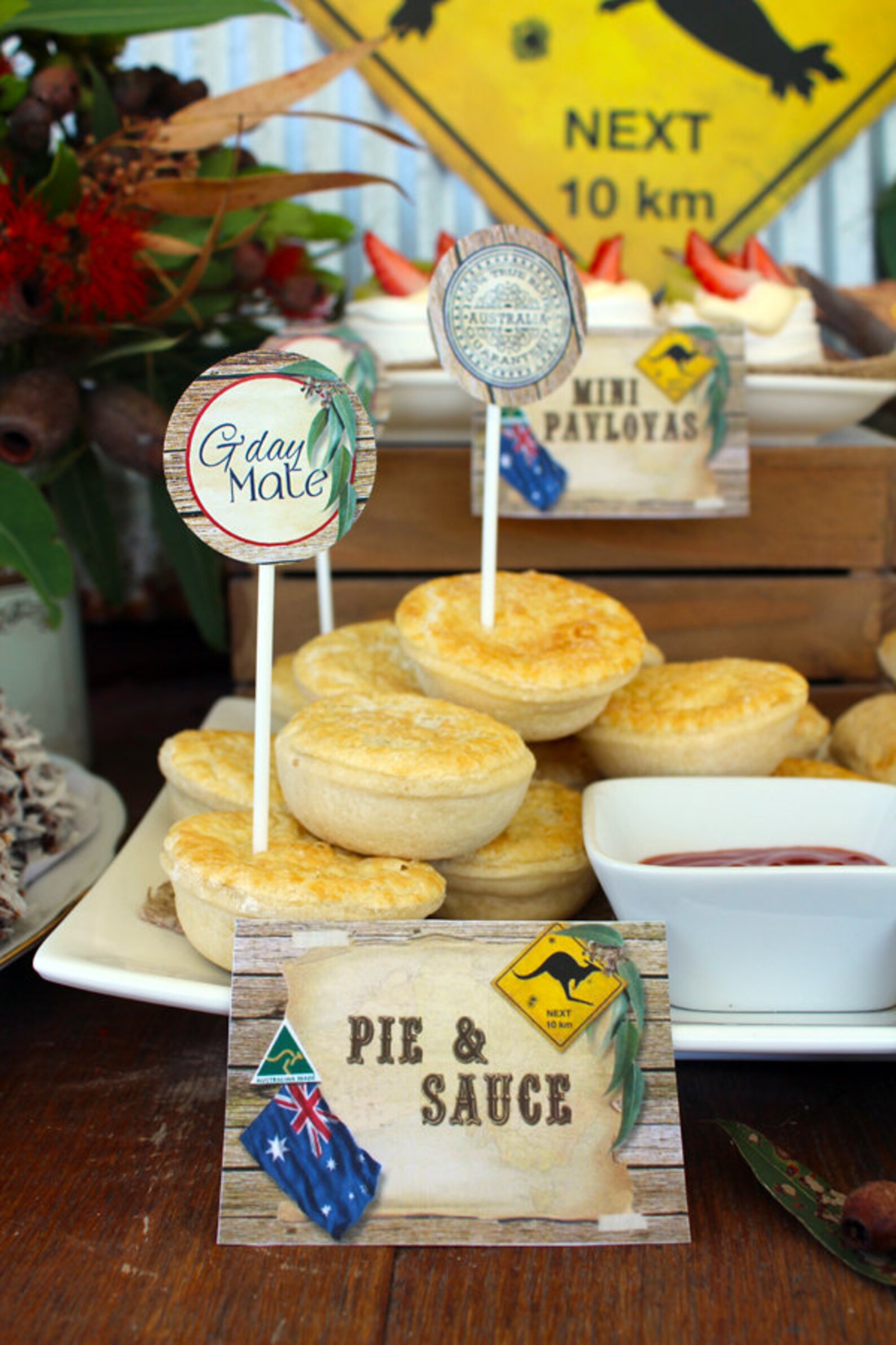 Australia Party Food Cupcake Toppers INSTANT DOWNLOAD - Etsy Australia