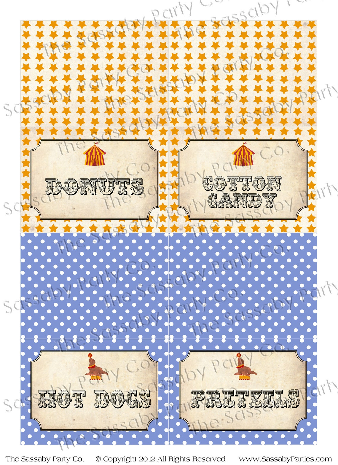 Vintage Circus Party Labels INSTANT DOWNLOAD Editable & - Etsy