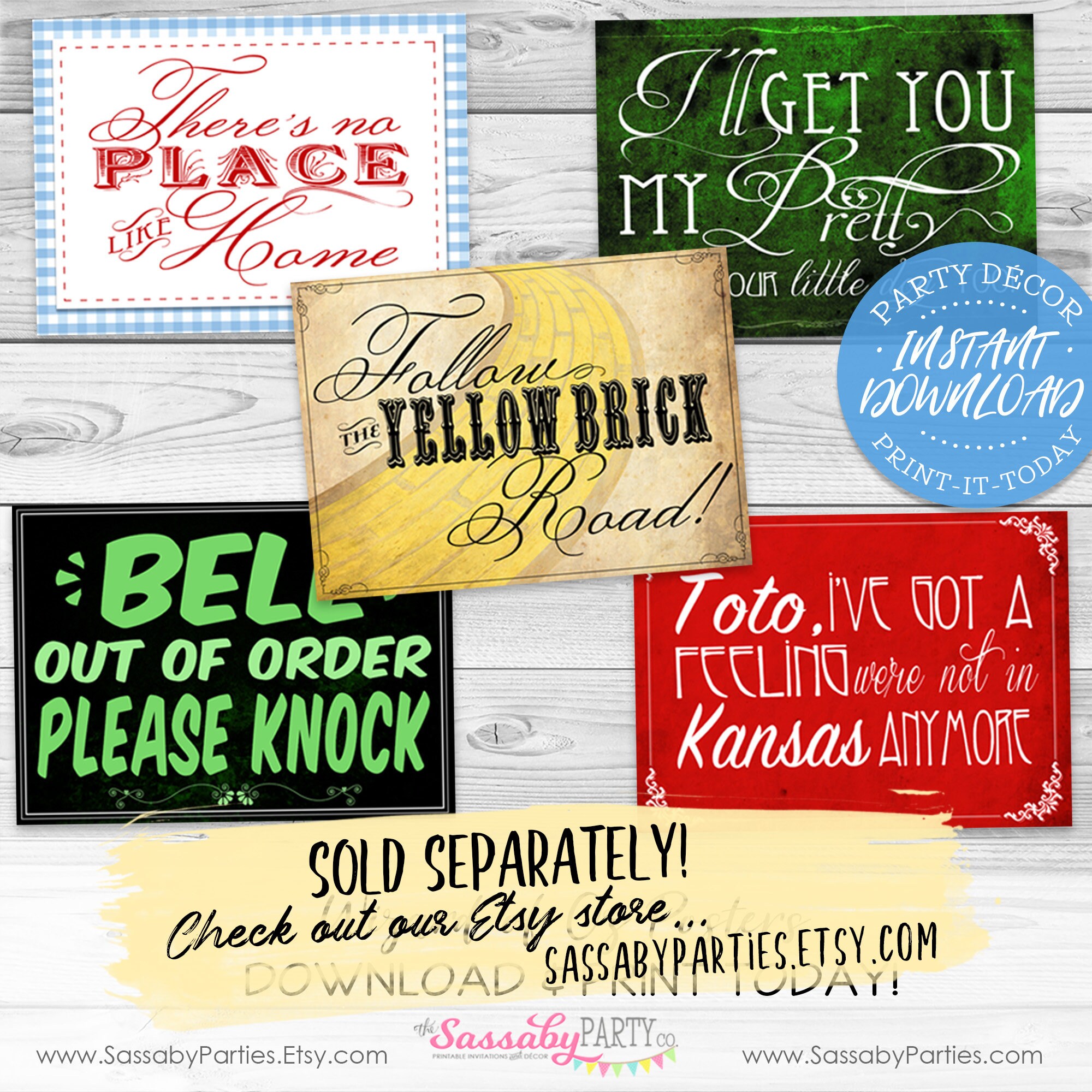 5 Wizard of Oz Quote Posters/Decoration INSTANT DOWNLOAD | Etsy