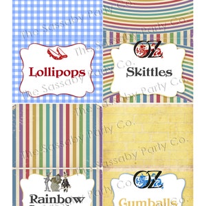 Wizard of Oz Party Labels - INSTANT DOWNLOAD - Edit & Print, Birthday ...