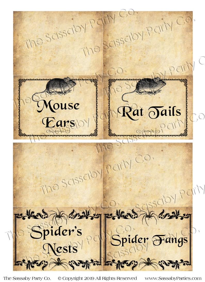 Halloween Party Labels INSTANT DOWNLOAD Editable & - Etsy