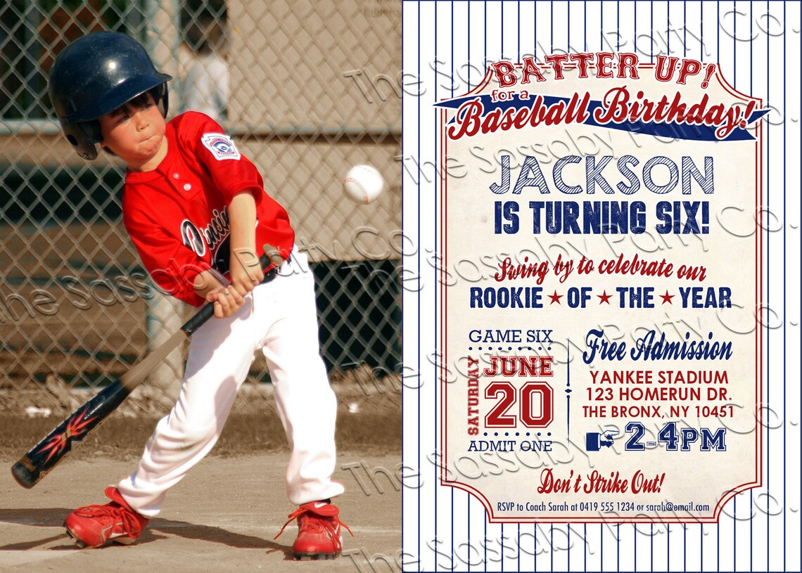 Baseball Photo Invitation INSTANT DOWNLOAD Edit & Print | Etsy