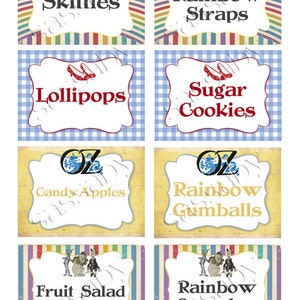 Wizard of Oz Party Labels - INSTANT DOWNLOAD - Edit & Print, Birthday ...