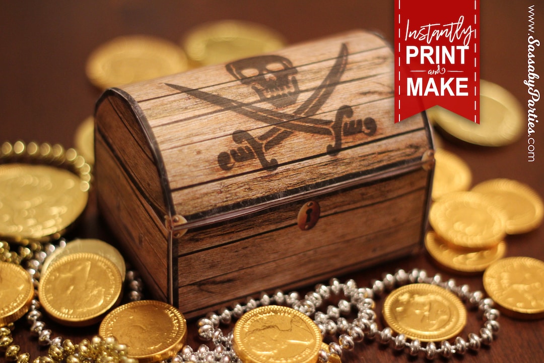 Pirate's Treasure Chest Box - INSTANT DOWNLOAD - Printable, Birthday ...