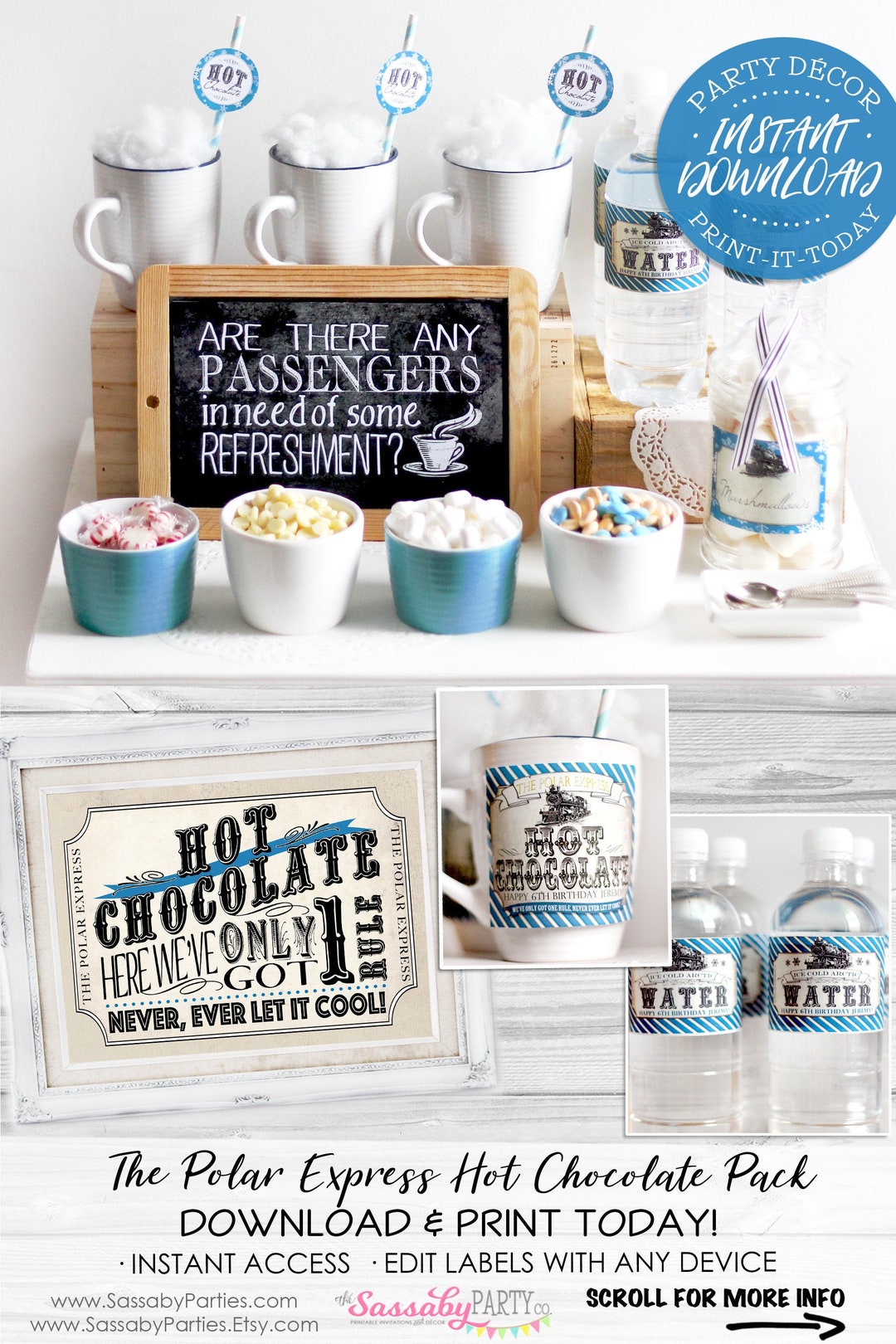 Polar Express Hot Chocolate Pack - INSTANT DOWNLOAD - Edit & Print ...