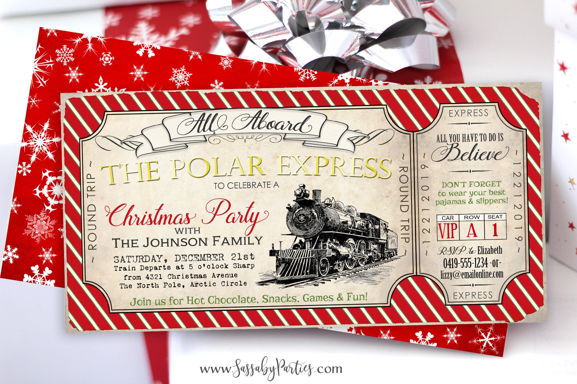 Polar Express Ticket Invitation - INSTANT DOWNLOAD - Partially Editable ...