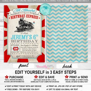 Birthday Express Invitation INSTANT DOWNLOAD Edit & Print - Etsy