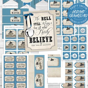 Polar Express BLUE Party Pack - INSTANT DOWNLOAD - Partially Editable ...