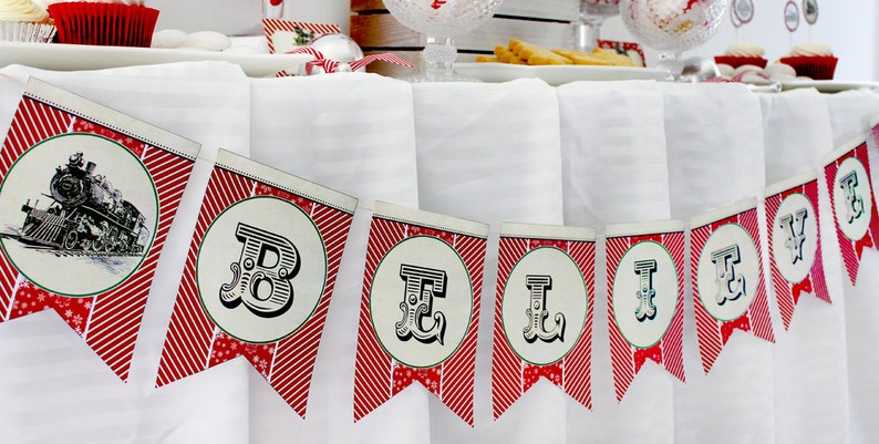 Polar Express Banner RED - INSTANT DOWNLOAD - Editable & Printable ...