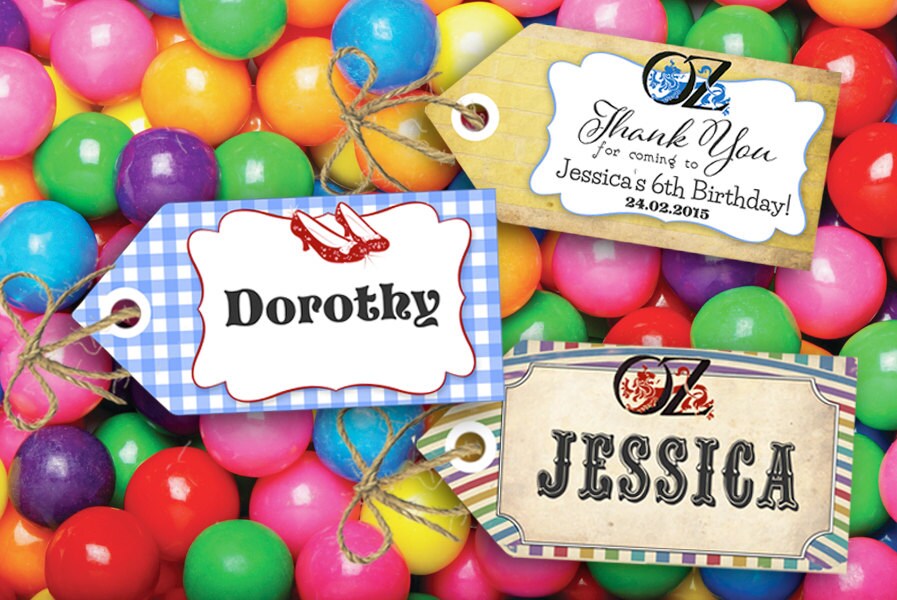 Wizard of Oz Party Tags Thank you INSTANT DOWNLOAD | Etsy