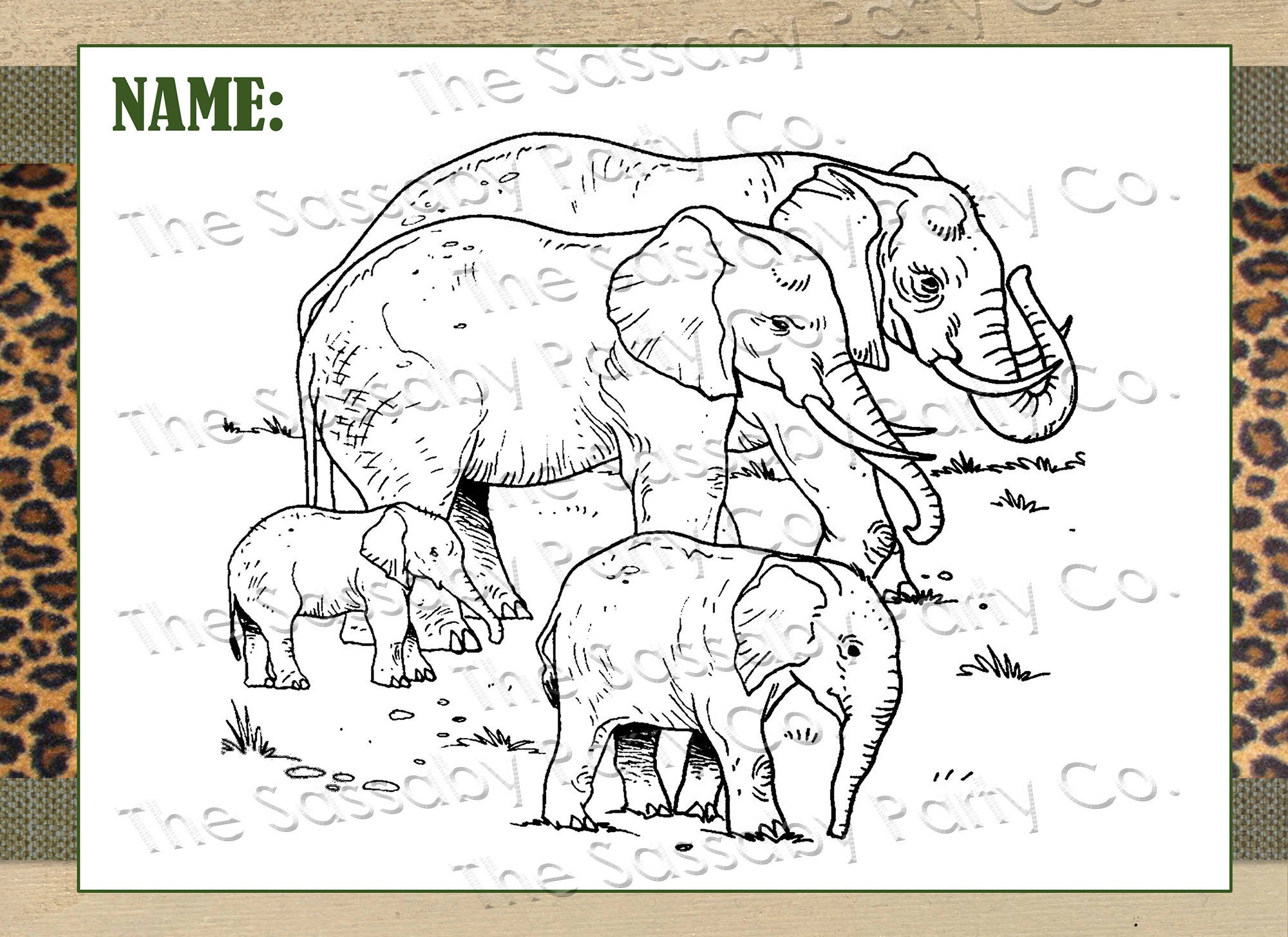 Safari Activity & Coloring Sheets/placemats - INSTANT DOWNLOAD ...