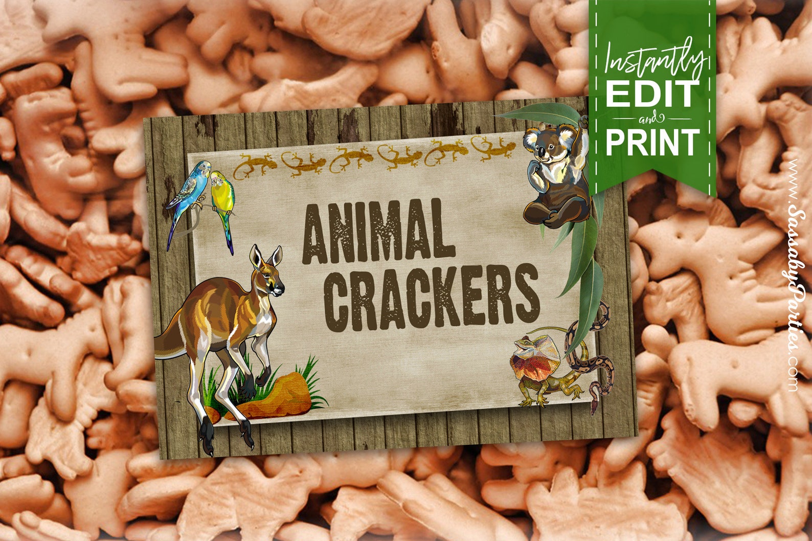 Australian Animals Party Labels INSTANT DOWNLOAD Editable - Etsy