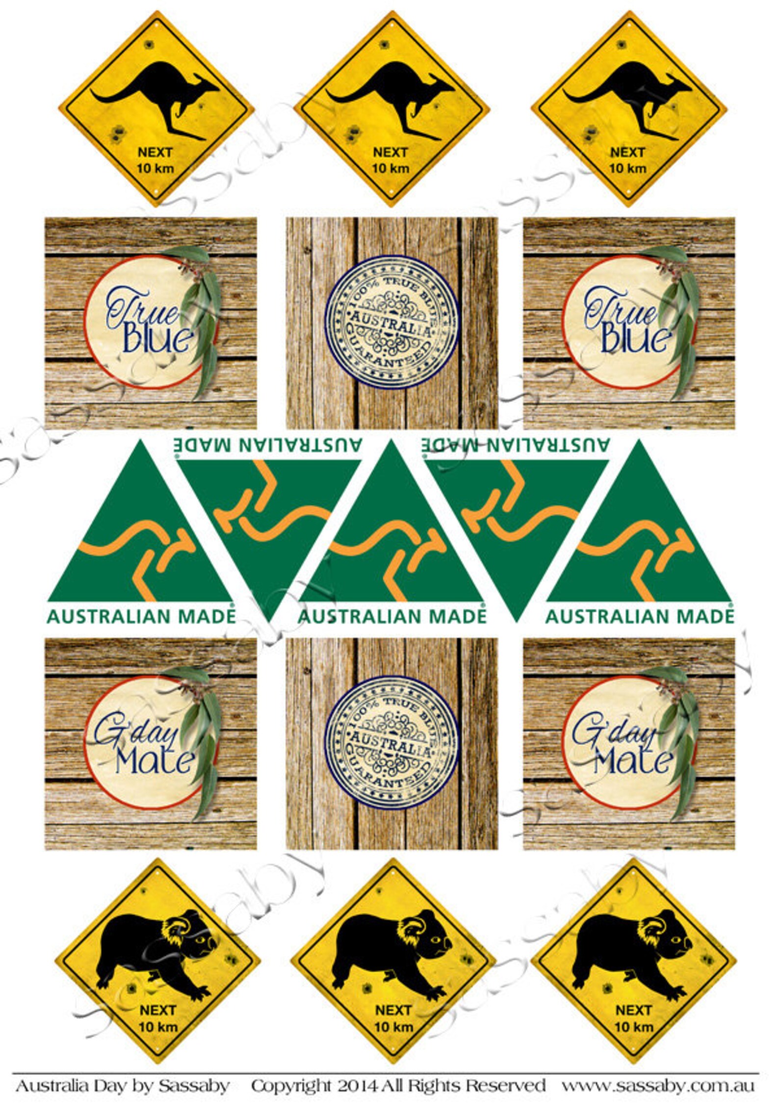 Australia Party Food Cupcake Toppers INSTANT DOWNLOAD | Etsy