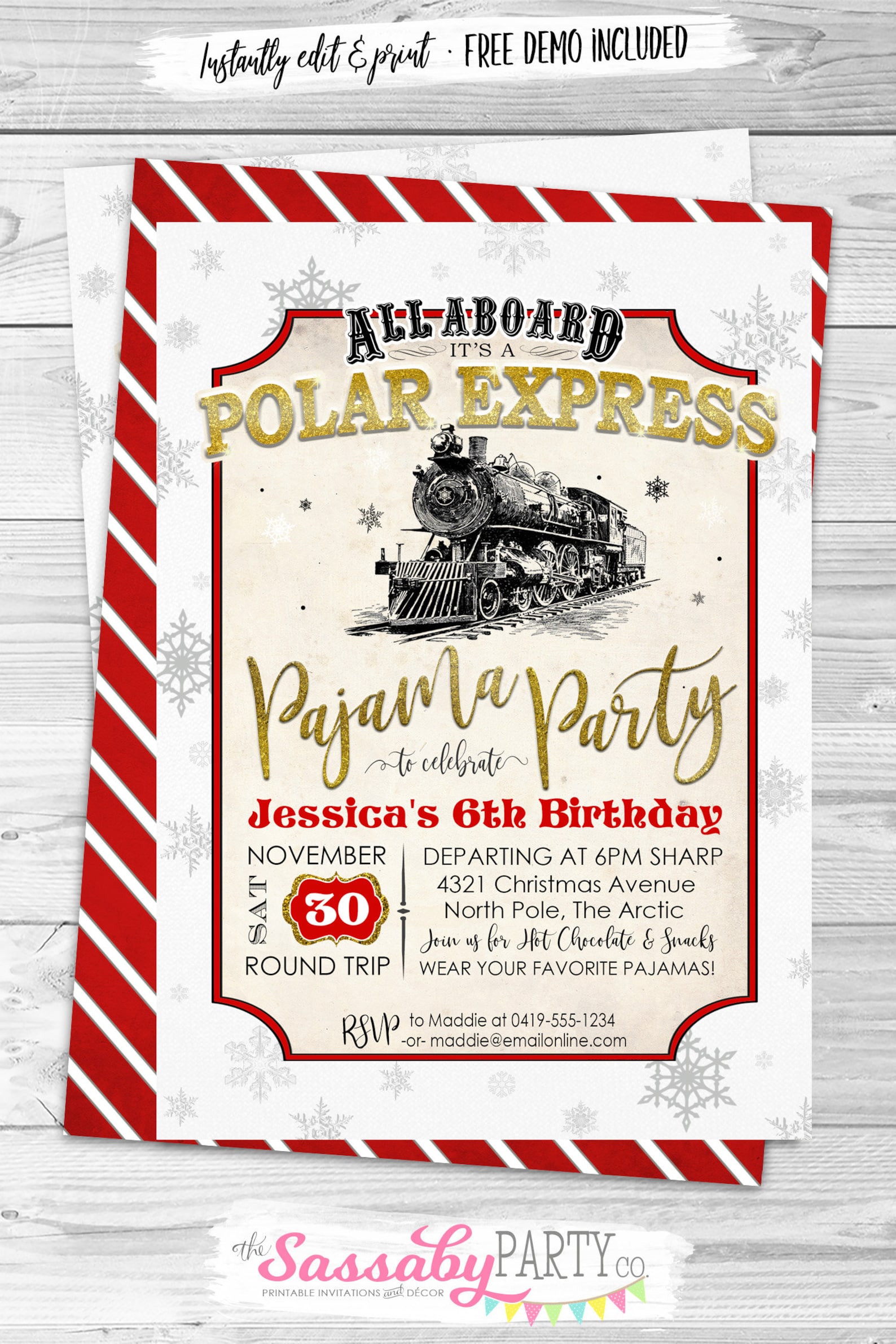 Polar Express Invitation INSTANT DOWNLOAD Partially - Etsy