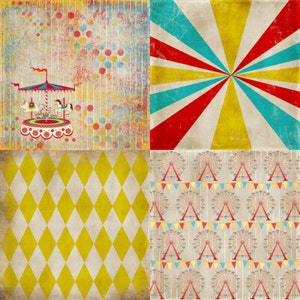 Vintage Carnival Paper Pack 12 Digital Sheets - INSTANT DOWNLOAD ...