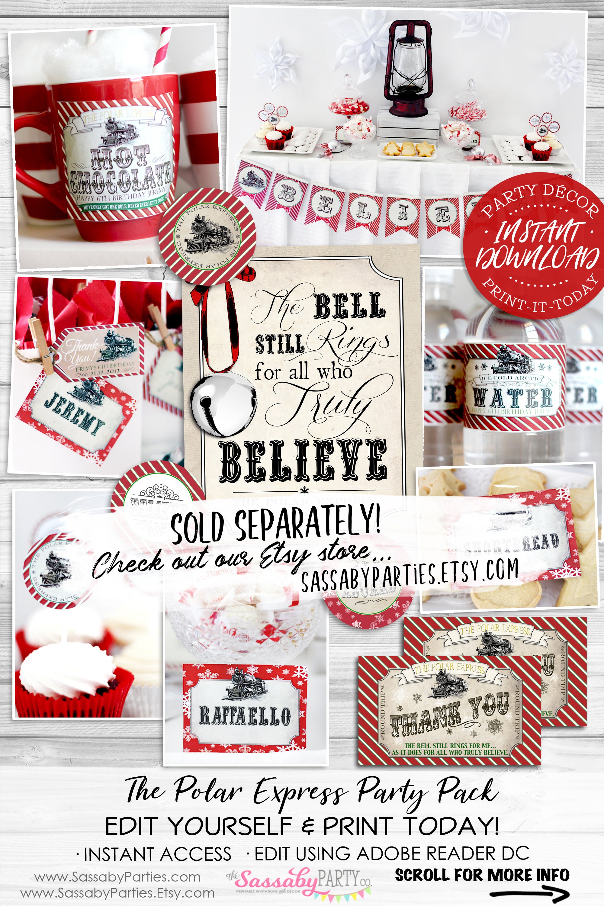 Polar Express Digital Papers Pack INSTANT DOWNLOAD | Etsy