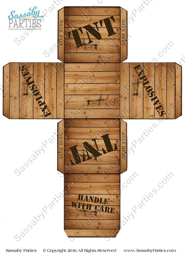 TNT Gift Box Wild West Cowboy - INSTANT DOWNLOAD - Printable, Birthday ...