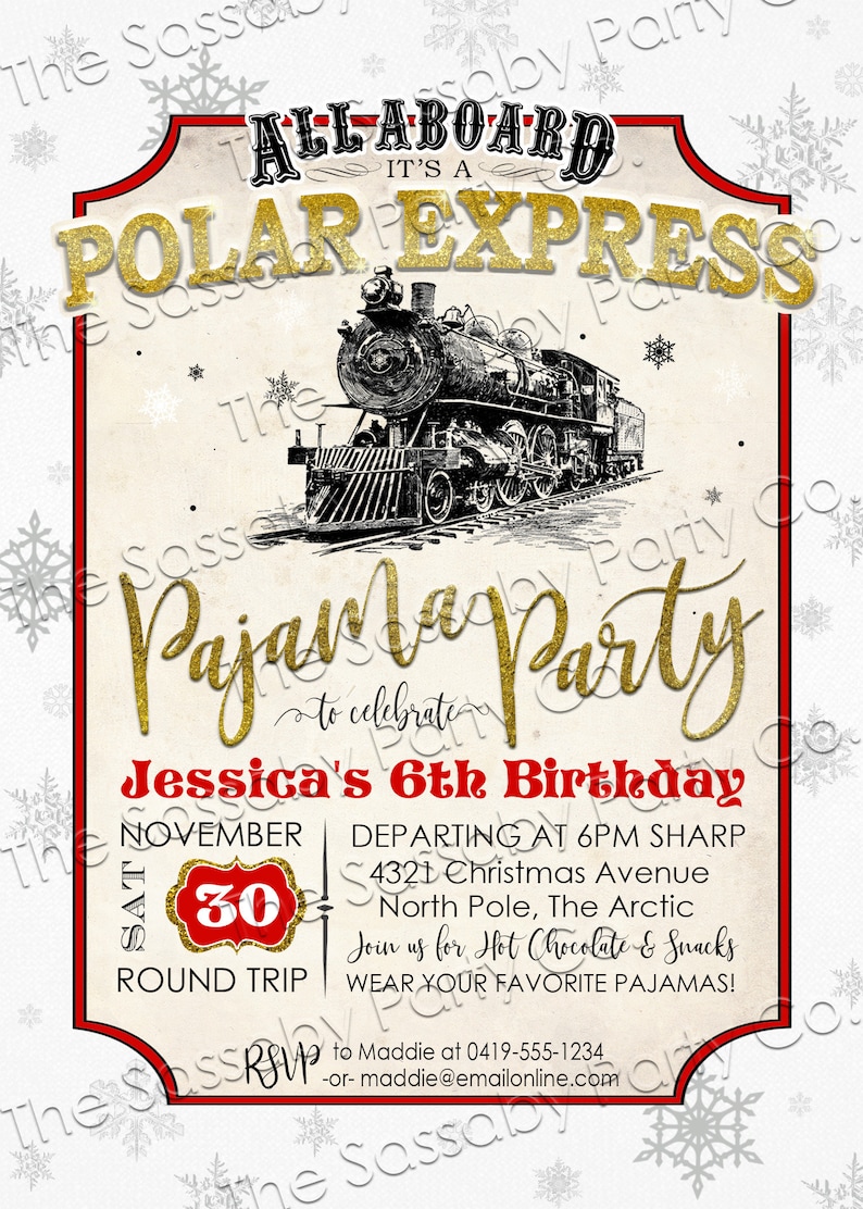 Polar Express Invitation INSTANT DOWNLOAD Partially - Etsy