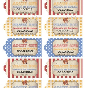 Vintage Circus Party Tags - INSTANT DOWNLOAD - Editable & Printable ...