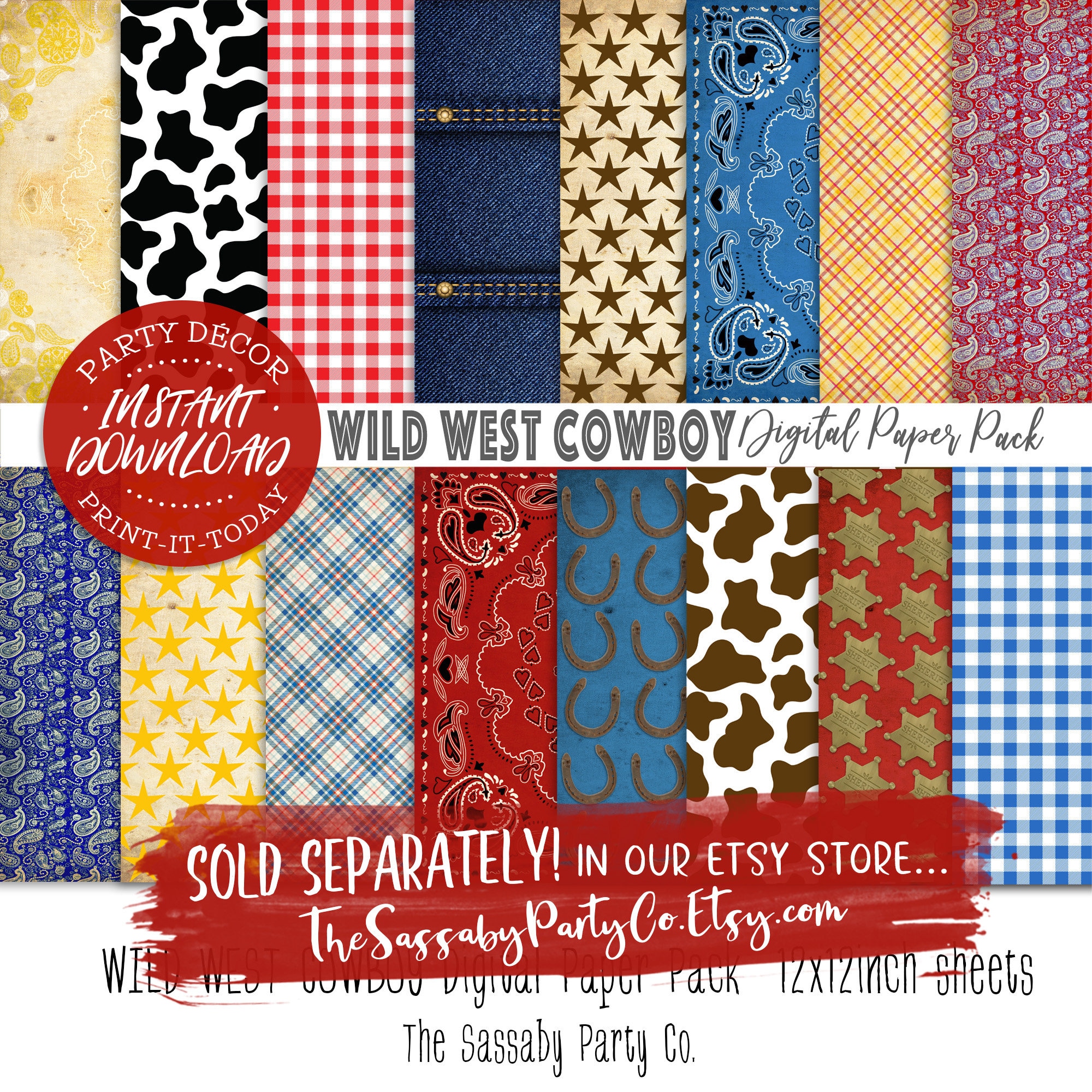 TNT Gift Box Wild West Cowboy - INSTANT DOWNLOAD - Printable, Birthday ...